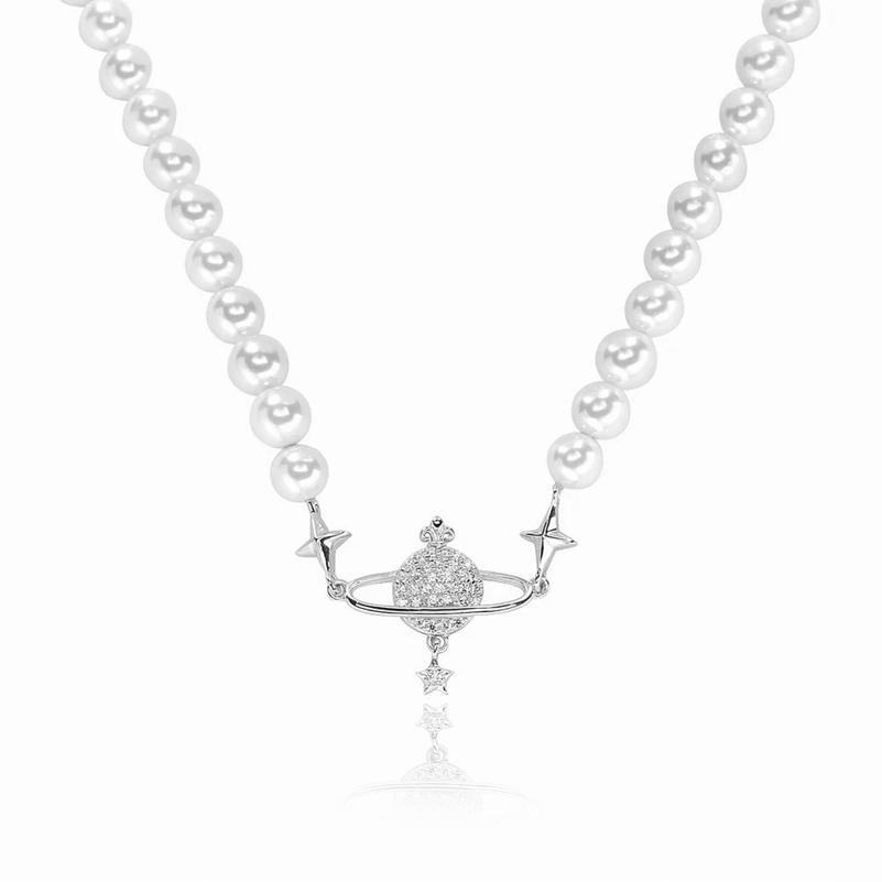 Pearl Saturn & CZ Necklace – Callaghan Jewellers
